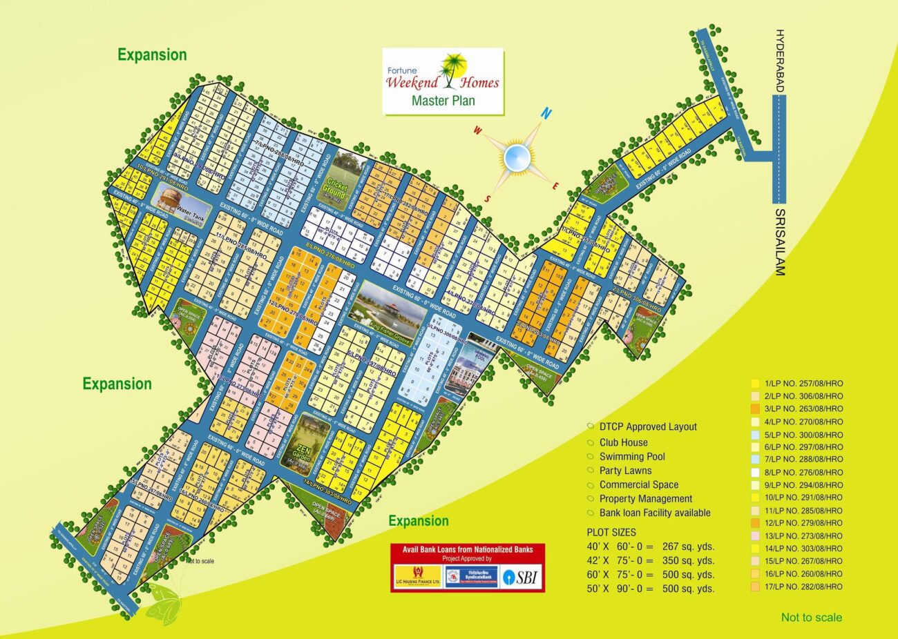 Layout-Weekend-Homes – Open plots and villas in srisailam highway